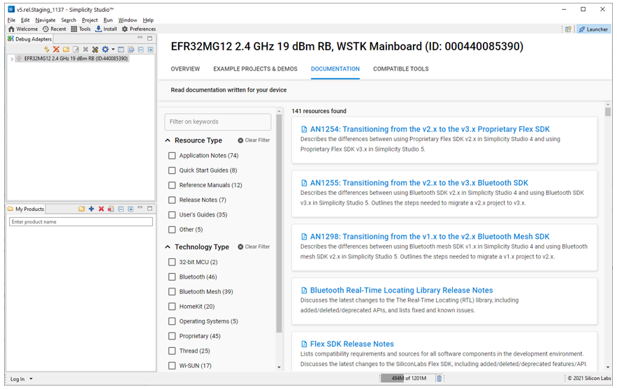 Explore SSv5 - latest - Simplicity Studio 5 Users Guide Silicon Labs